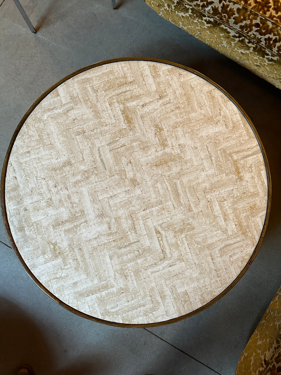 Mid-Century Faux-Stone-Herringbone Coffee Table – Dandy