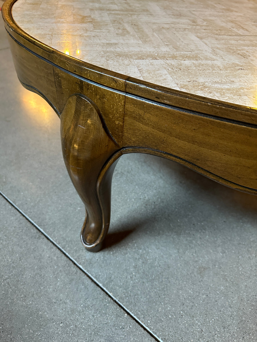 Mid-Century Faux-Stone-Herringbone Coffee Table – Dandy