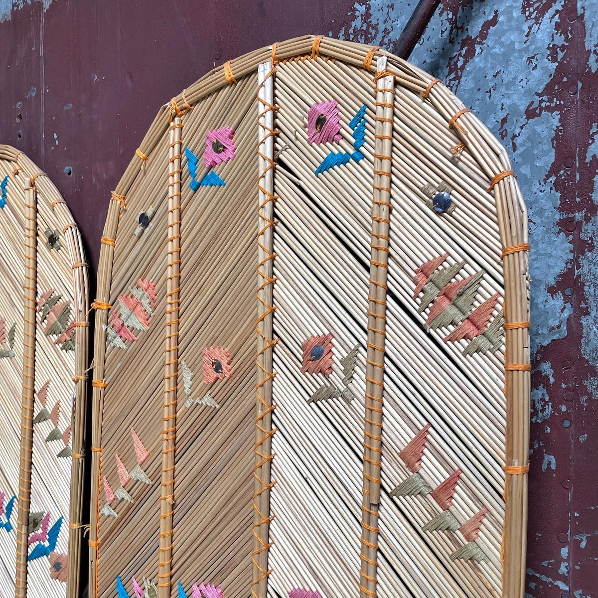 Embroidered Straw Screen Panel Set (8) – Dandy