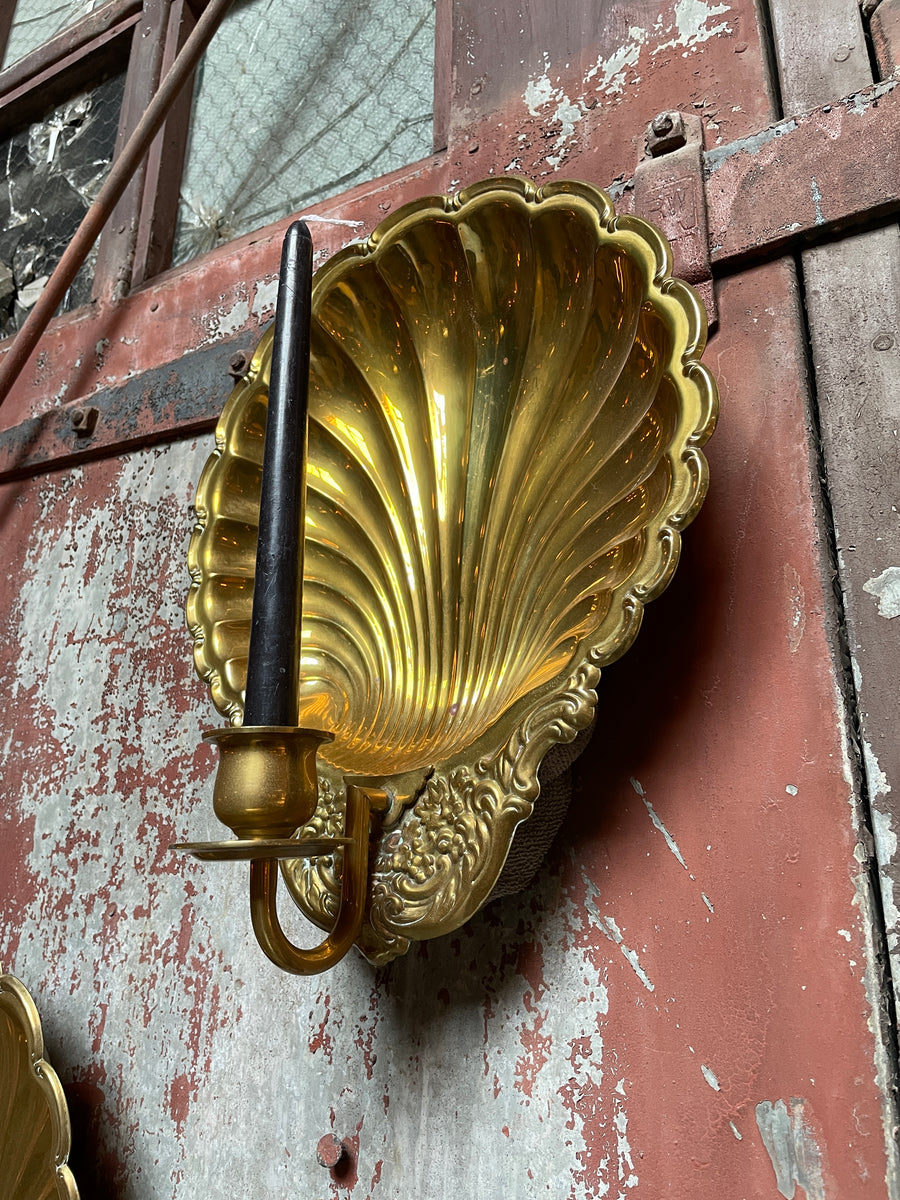 Large Brass Seashell Sconce Set (2) – Dandy